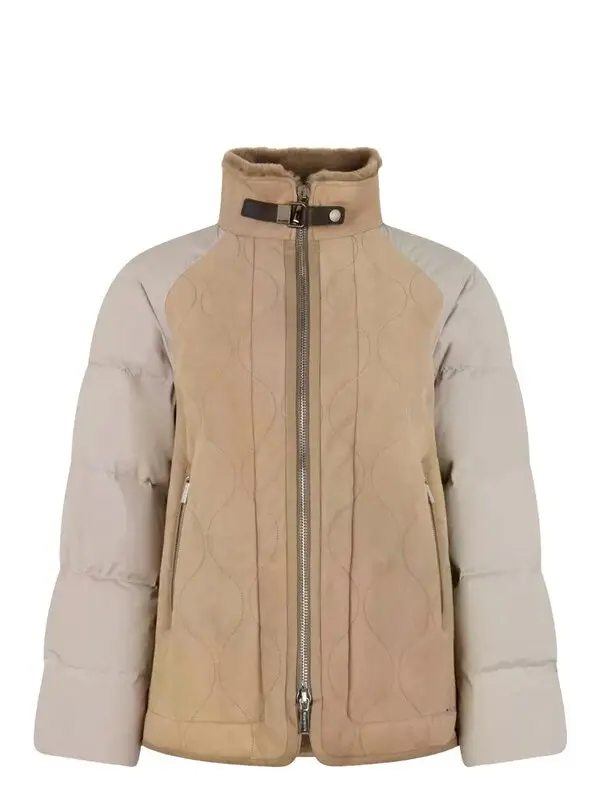 MOORER Quilted Collar Jacket - Neutrals