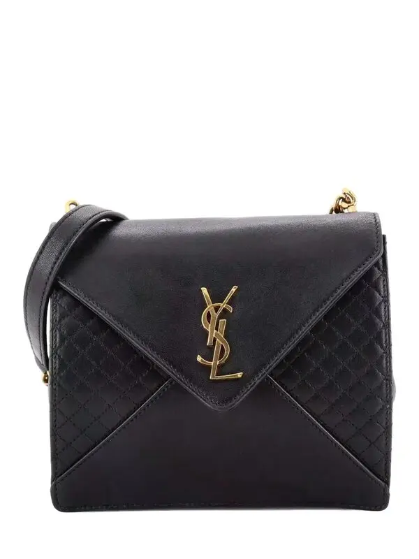 Saint Laurent Gaby Square Quilted Leather Shoulder Bag - Black