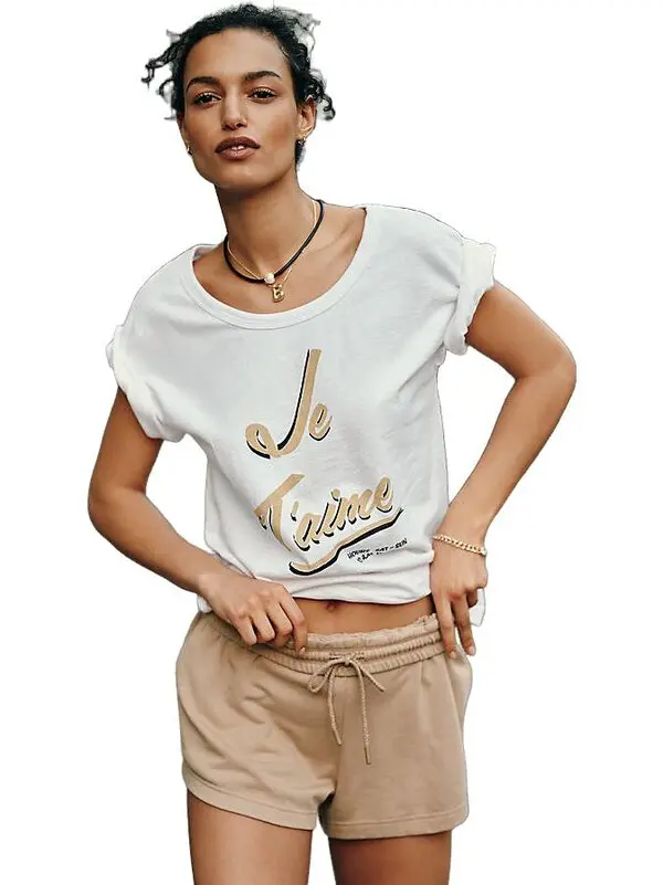 Sundry Je T'aime T-shirt Top - White