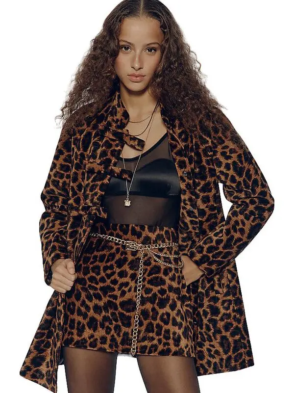 Avec Les Filles Animal Print Mini Skirt - Leopard