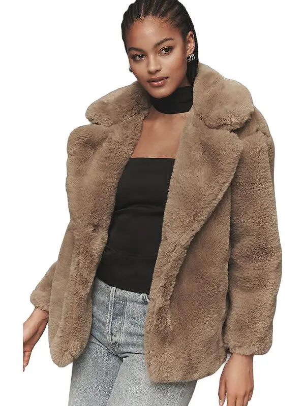 Blanknyc Faux Fur Coat Jacket - Iced Frappe
