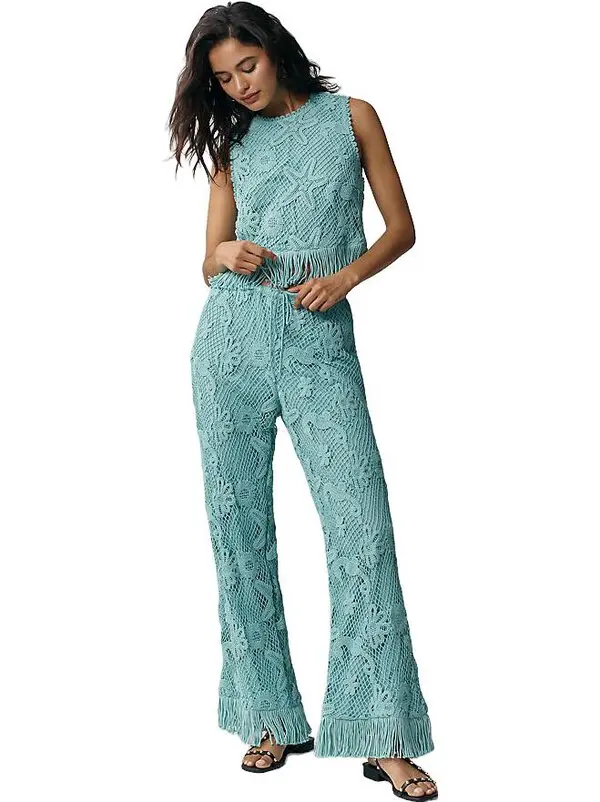 Saylor Norrine Fringe Pant - Teal