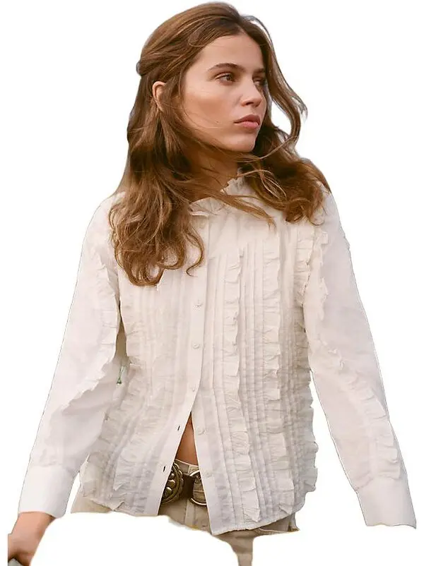 MOTHER The Shakespeare The Park Buttondown Blouse - Off-white