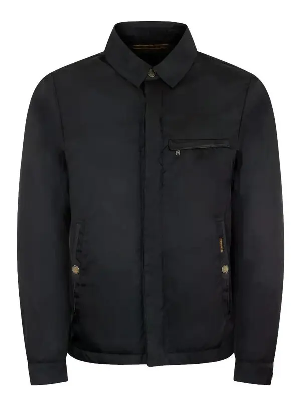MOORER Collared Jacket With Zip Pocket - Black