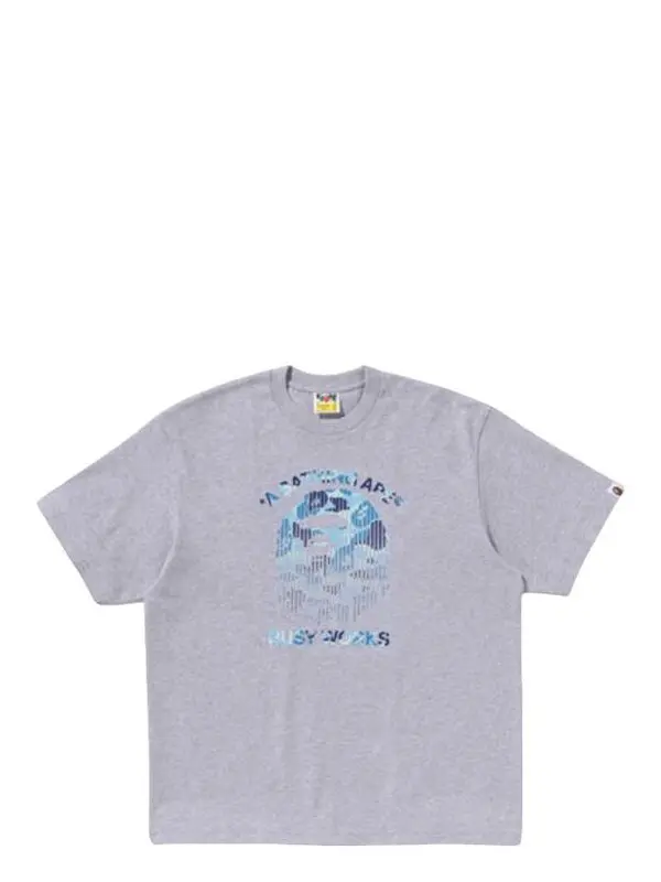 A BATHING APE Abc Camo Fade Ape Head Relaxed Fit Tee Shirt - Gray