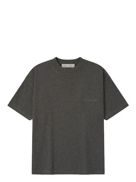 Fear Of God Essentials Embroidered Classic Short Sleeve Tee Shirt - Charcoal Heather