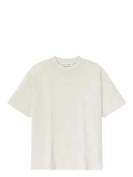 Fear Of God Essentials Embroidered Classic Short Sleeve Tee Shirt - Oatmeal Heather