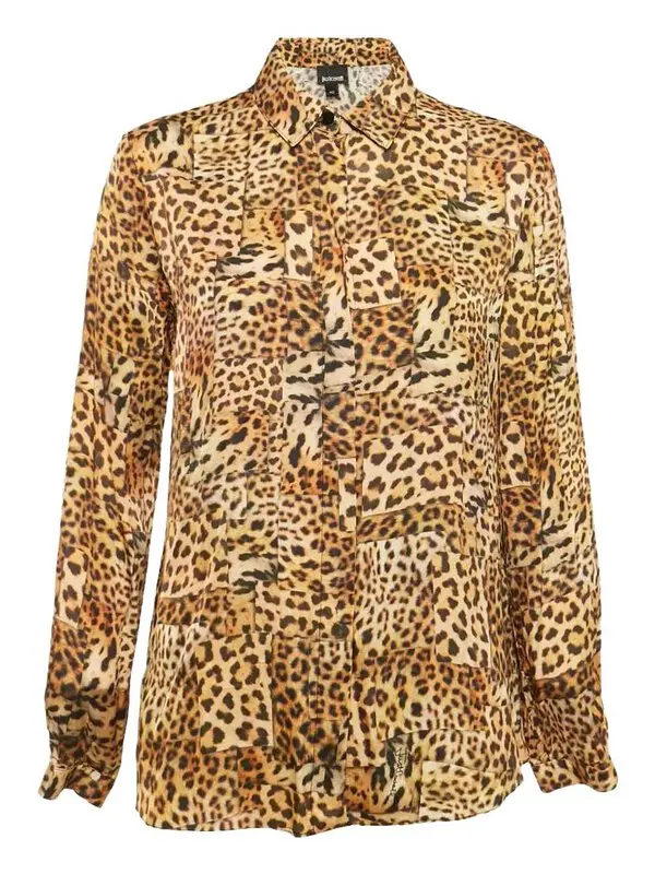 Just Cavalli Leopard-print Long Sleeve Shirt - Brown