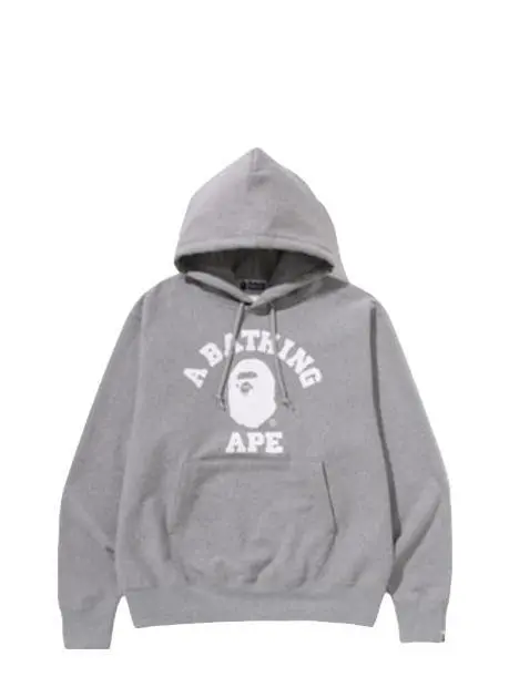 BAPE Classic College Pullover Hoodie - Gray