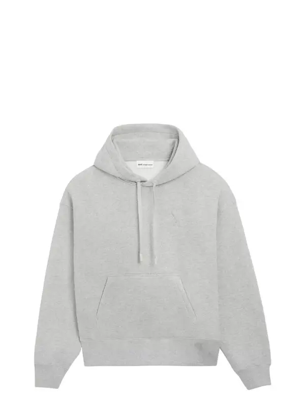 AMI Paris De Coeur Logo Hoodie - Grey