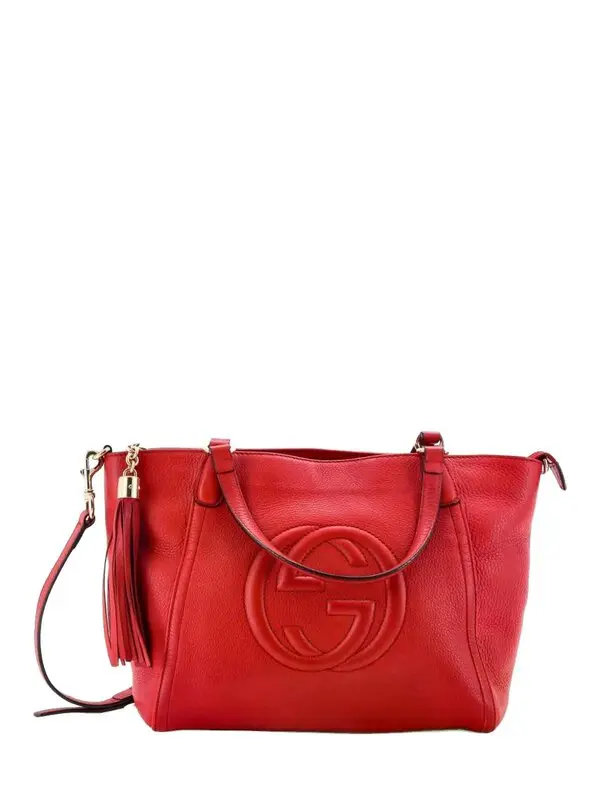 Gucci Soho Convertible Top Handle Leather Satchel - Red