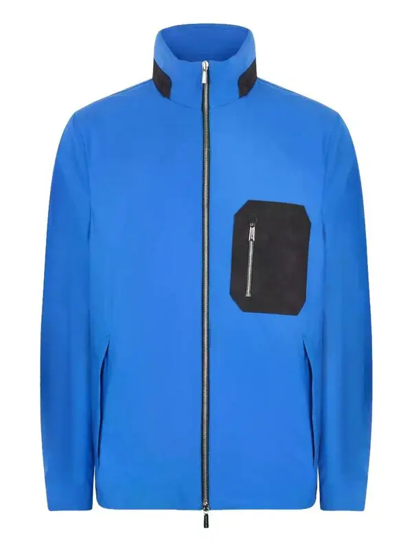 MOORER Zip Pocket Lightweight Jacket - Blue