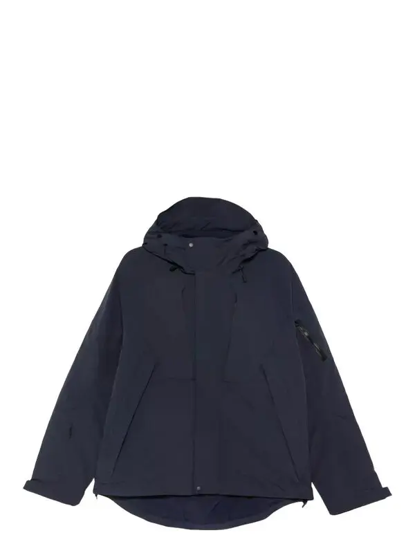 JG1 Zip-up Hooded Jacket With High Neck And Zip Details - Blue