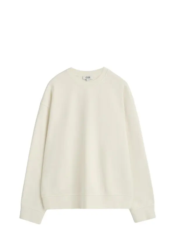 Cos Washed Organic Cotton Sweatshirt - White