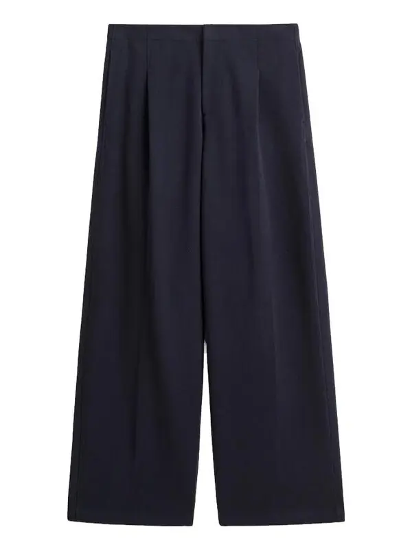 Cos Oversized Wide-leg Jersey Trousers - Navy