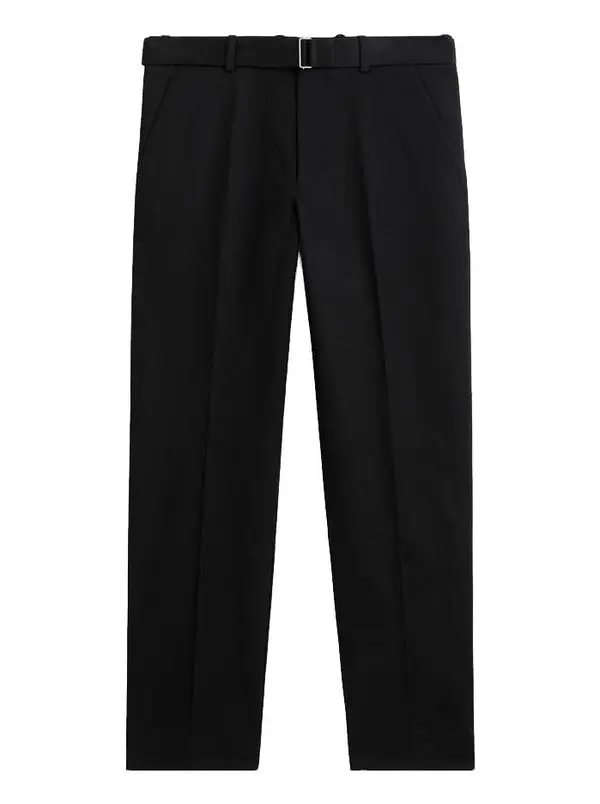 Cos Belted Cotton Twill Straight-leg Pants - Black