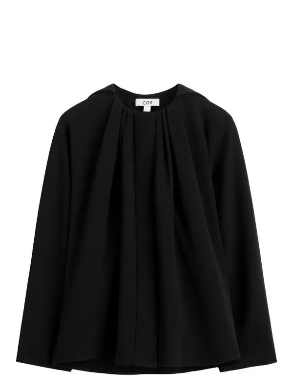 Cos Voluminous Pleated Blouse - Black