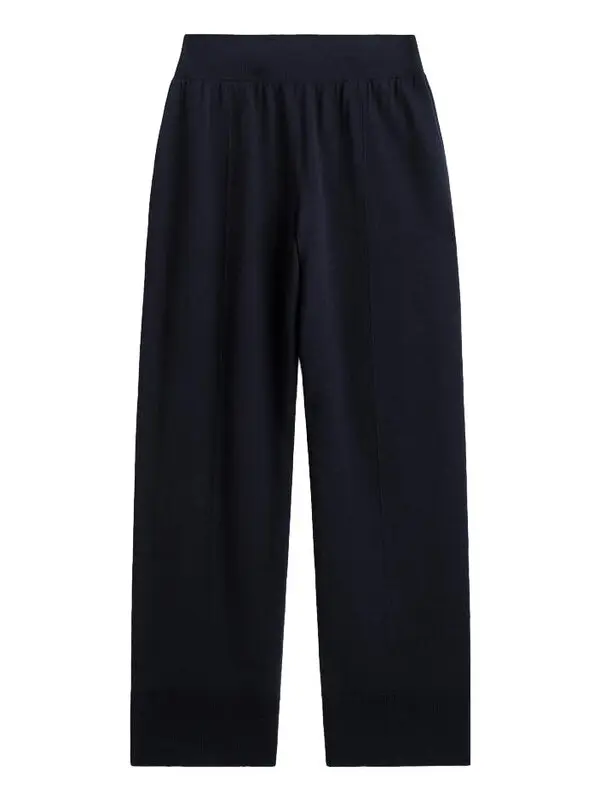 Cos Elasticized Merino Wool Barrel-leg Pants - Navy