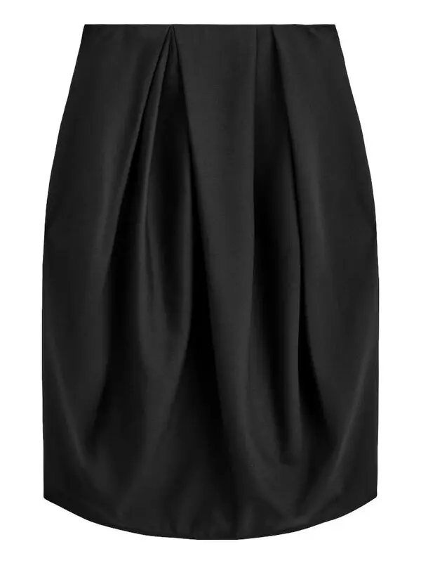 Cos Pleated Wool Midi Tulip Skirt - Black