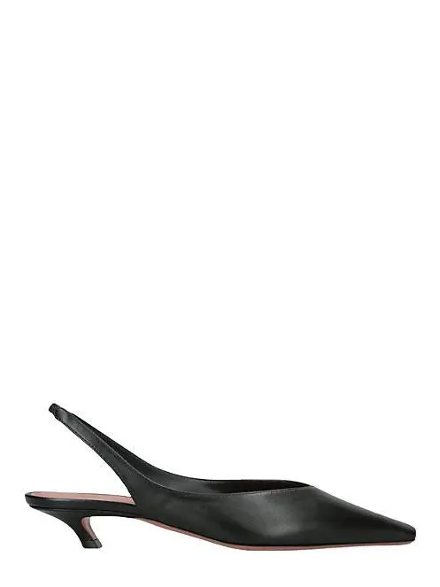 Amina Muaddi Jamie 25 Slingback Leather Pumps - Black