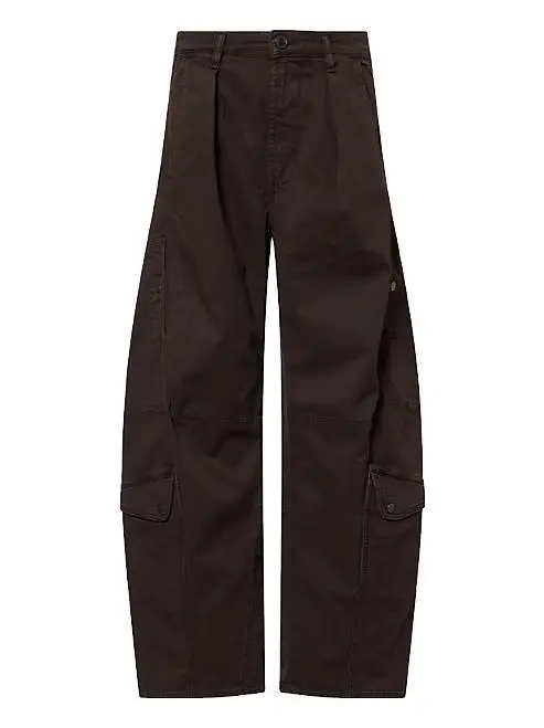 Citizens Of Humanity Flight Barrel-leg Stretch-cotton Trousers - Carob (dk Brown)
