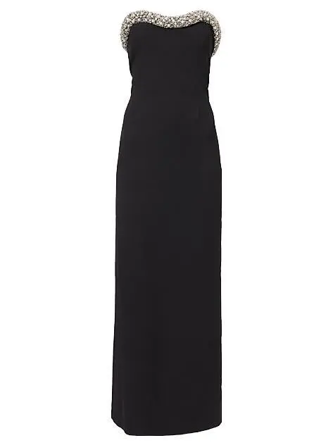 Simkhai Riona Embellished-bustier Woven Maxi Dress - Black