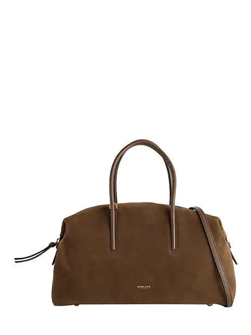 DEMELLIER The Midi Stockholm Suede Handbag - Hazel/hazel