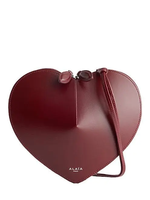 Alaïa Le Coeur Leather Shoulder Bag - Rouge Grenat