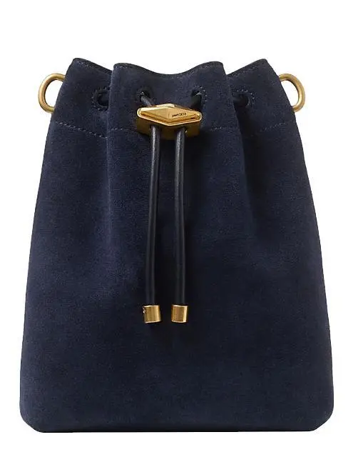JIMMY CHOO Cinch Mini Suede Handbag - Marine/gold