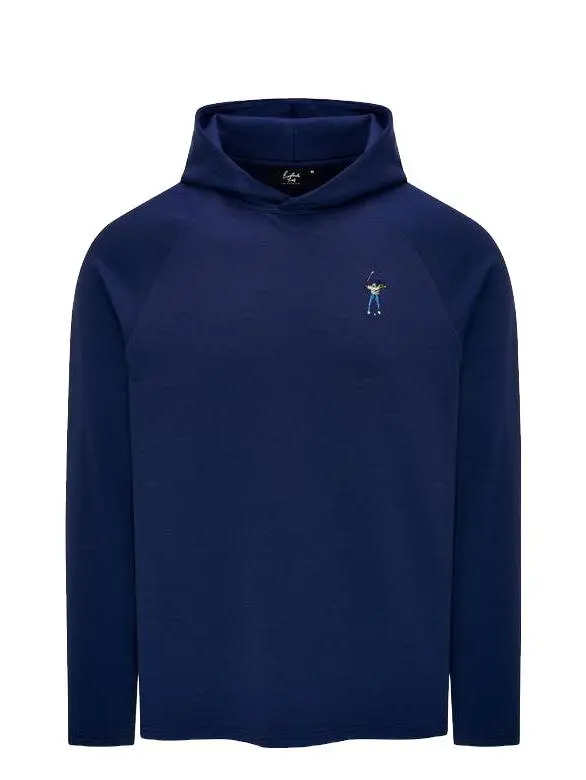EASTSIDE GOLF Premium Logo Embroidered Midweight Fleece Hoodie - Blue Void