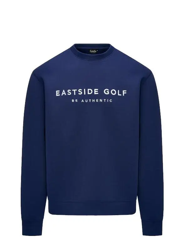 EASTSIDE GOLF Logo Embroidered Double Knit Sweatshirt - Blue Void