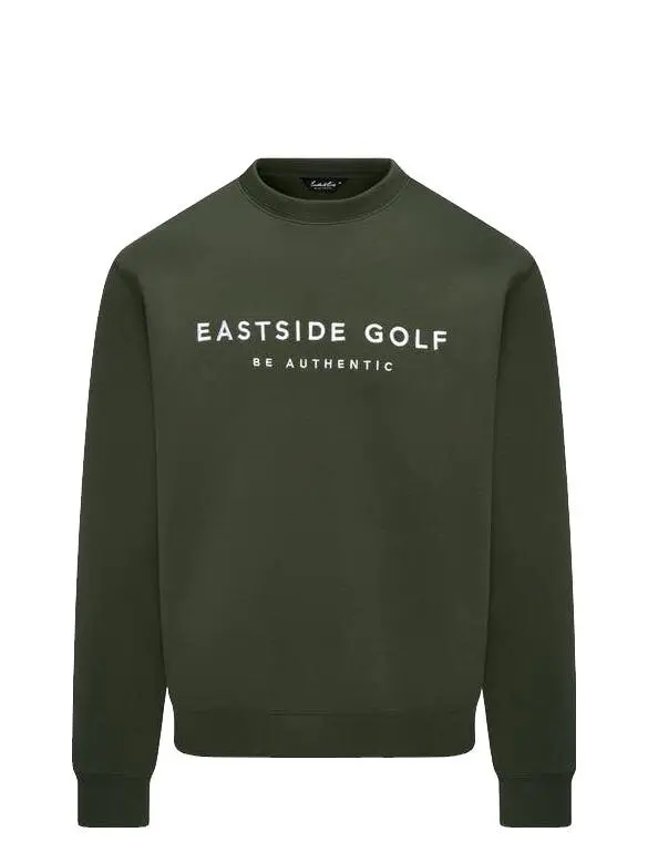EASTSIDE GOLF Logo Embroidered Double Knit Sweatshirt - Hunter Green