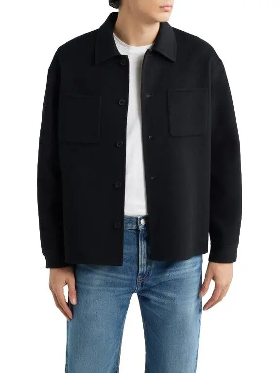 FRAME Double Face Wool Shirt Jacket - Black