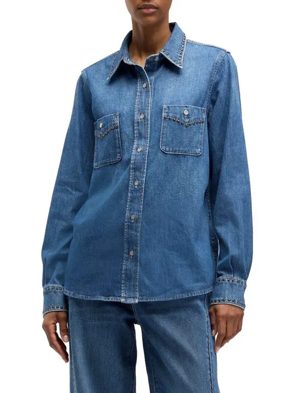 SEVEN Name' Denim Western Studded Shirt - Street Wise Wit