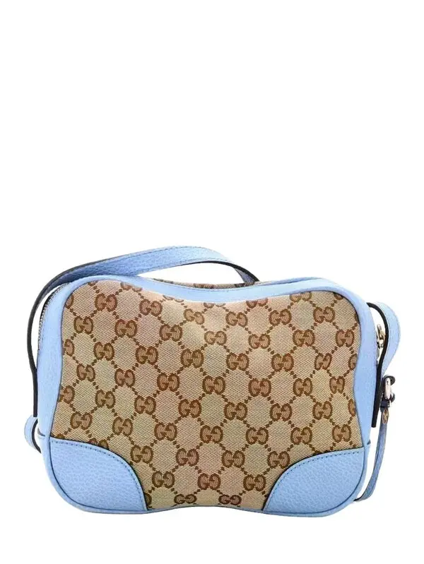 Gucci Gg Canvas With Leather Mini Crossbody Bag - Blue