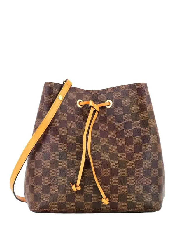 LOUIS VUITTON Néonoé Mm Bucket Bag Damier With Leather - Brown