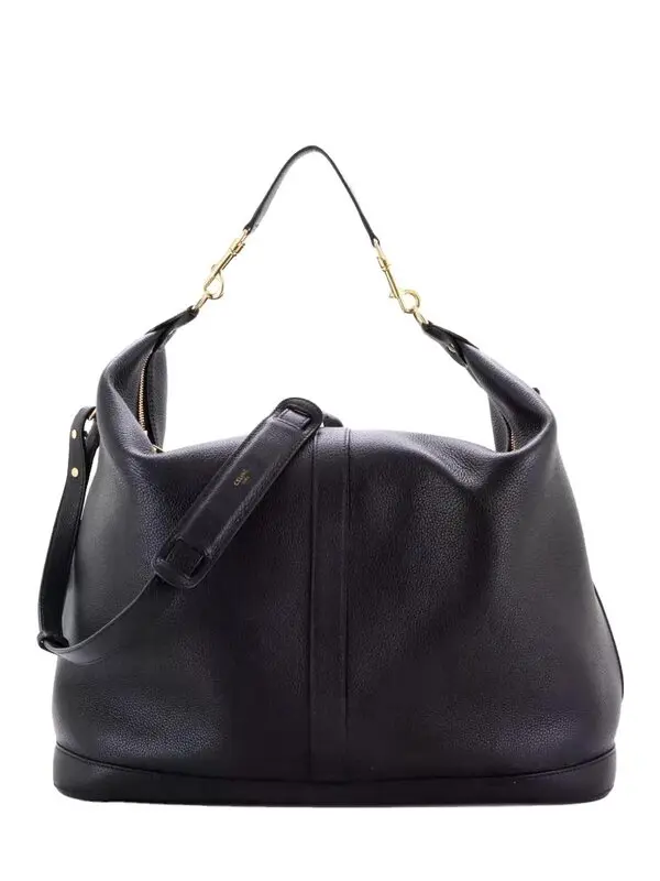 Celine Travel 6 Leather Hobo Bag - Black
