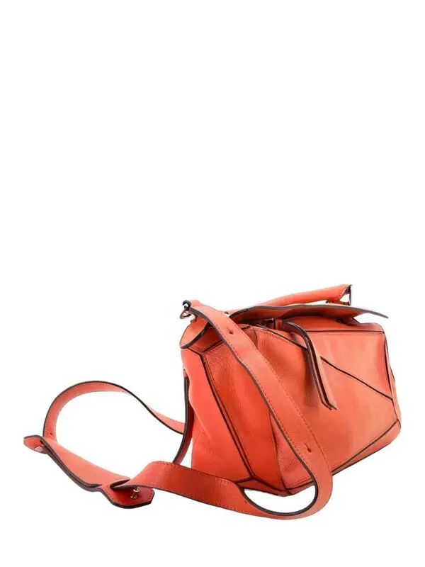 Loewe Puzzle Bag Leather Satchel Small - Orange