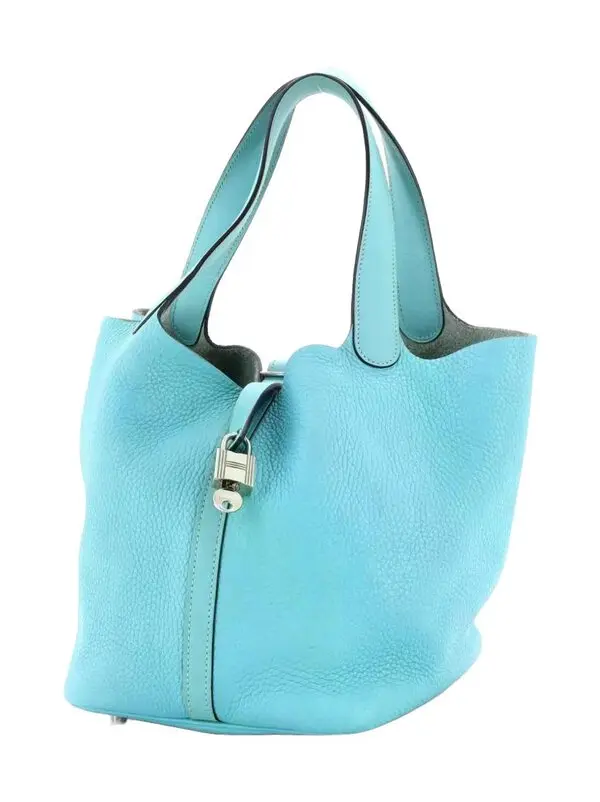 Hermès Picotin Lock Clemence Mm Bucket Bag - Blue