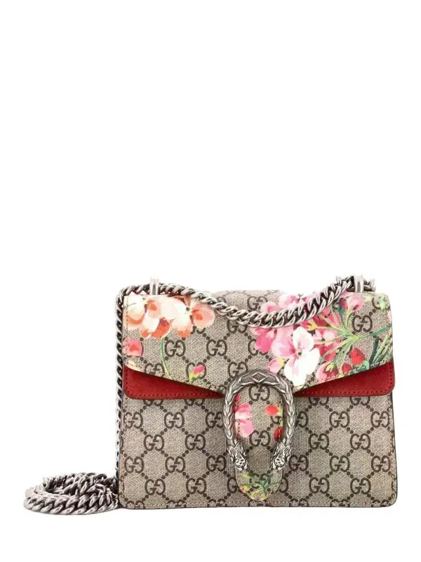 Gucci Dionysus Mini Shoulder Bag Blooms Print Gg Coated Canvas - Brown