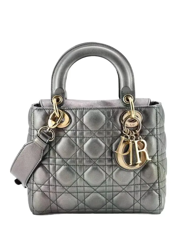Dior My Abcdior Lady Cannage Quilt Leather Shoulder Bag - Metallic