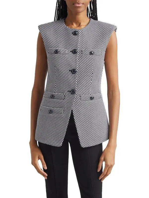Veronica Beard Tamara Printed Waistcoat - Lemongrass Dove
