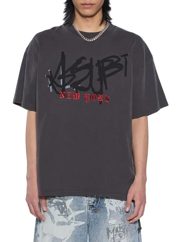 Ksubi Graff Ekcess Graphic T-shirt - Old Black