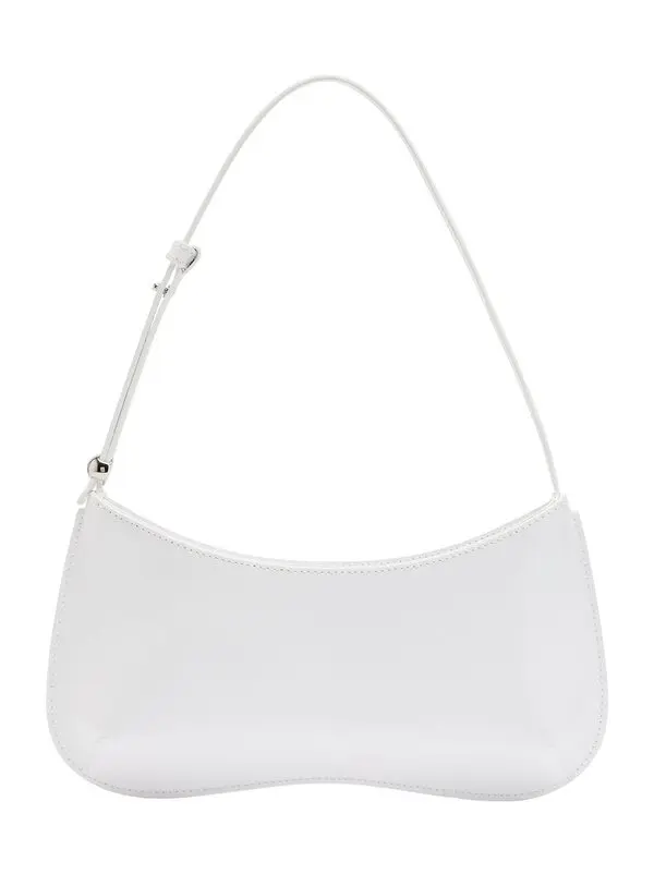 Jacquemus Le Bisou Glossed Leather Shoulder Bag - White