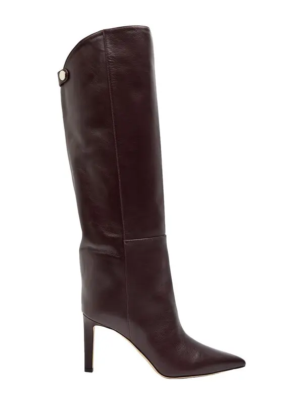 JIMMY CHOO Alizze 85 Leather Knee-high Boots - Burgundy