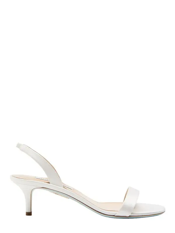 AQUAZZURA So Nude 50 Satin Slingback Sandals - White