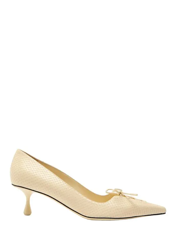 JIMMY CHOO Scarlett 50 Crocodile-effect Leather Pumps - Ivory