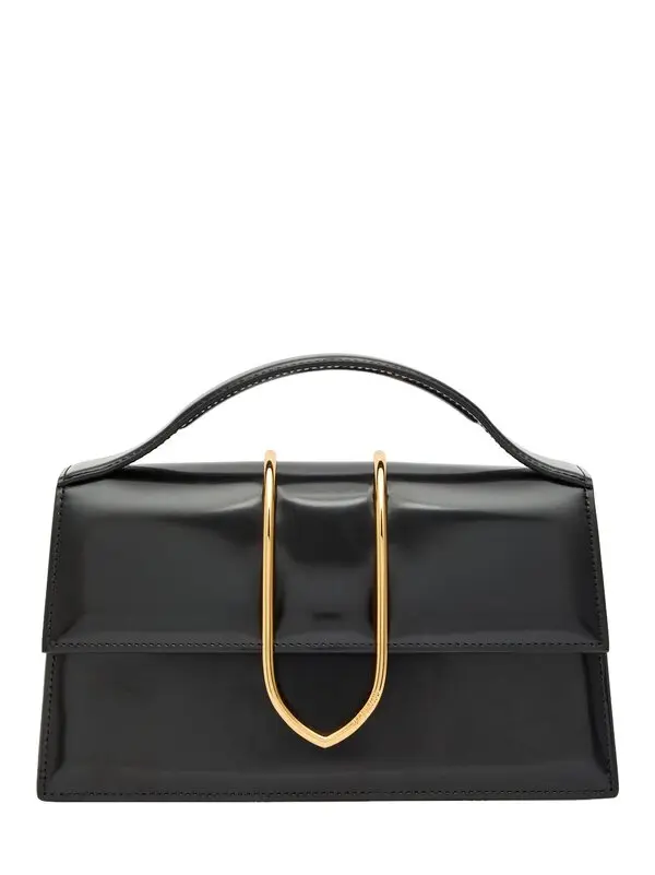 Jacquemus Le Grand Bambino Glossed Leather Bag - Black