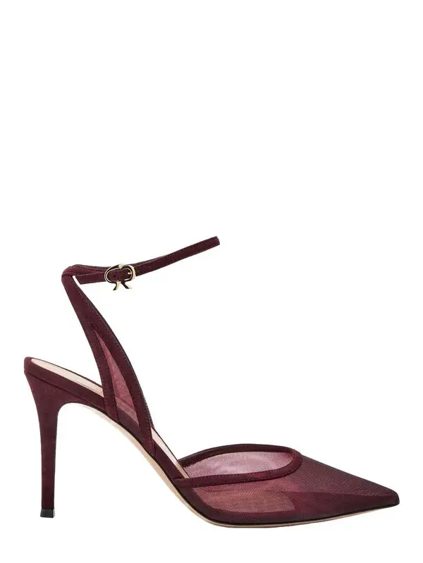 GIANVITO ROSSI Dorotea 85 Mesh Pumps - Burgundy