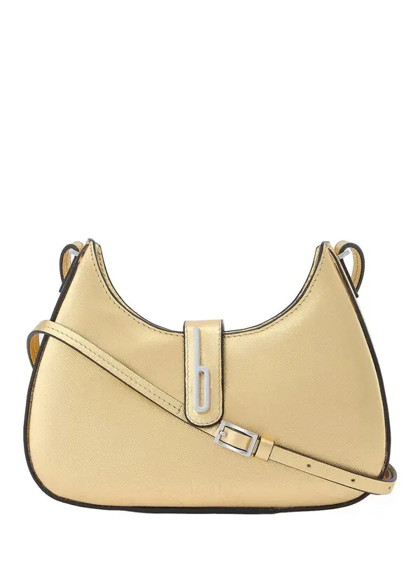 BEHNO Mini Leena Metallic Leather Crossbody Bag - Gold